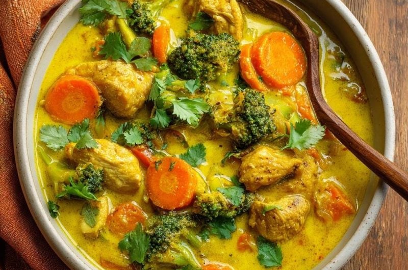 Cremiges Hähnchen-Curry mit Brokkoli & Karotten - Lecker Happen