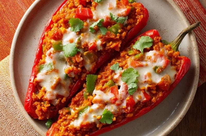 Gefüllte Paprika mit Bulgur und Käse – nie wieder wässrig! - Lecker Happen